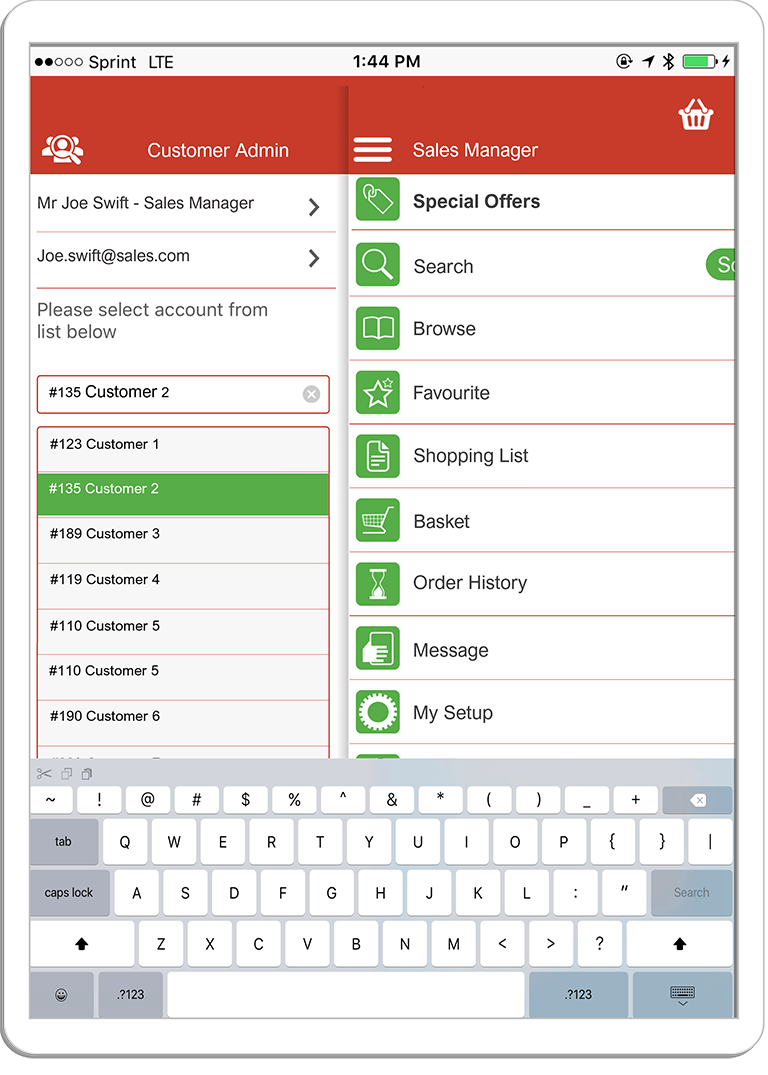 B2B Sales Manager App - SwiftCloud - Simply a Touch Away