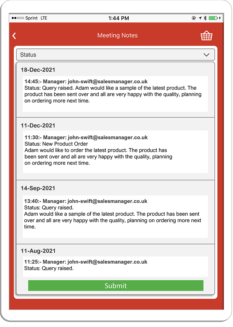 B2B Sales Manager App - SwiftCloud - Simply a Touch Away